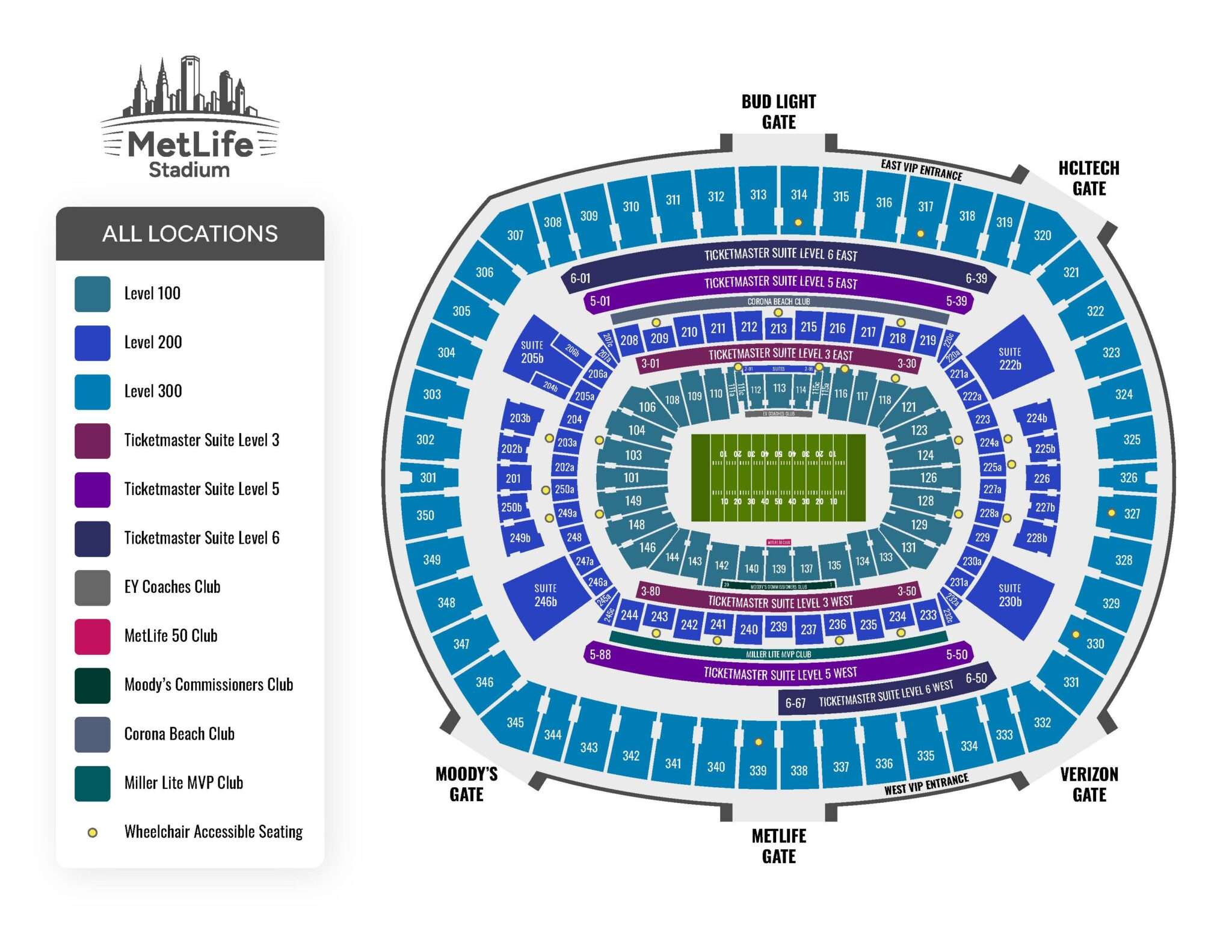 The Best Seats For New York Giants And New York Jets At MetLife Stadium