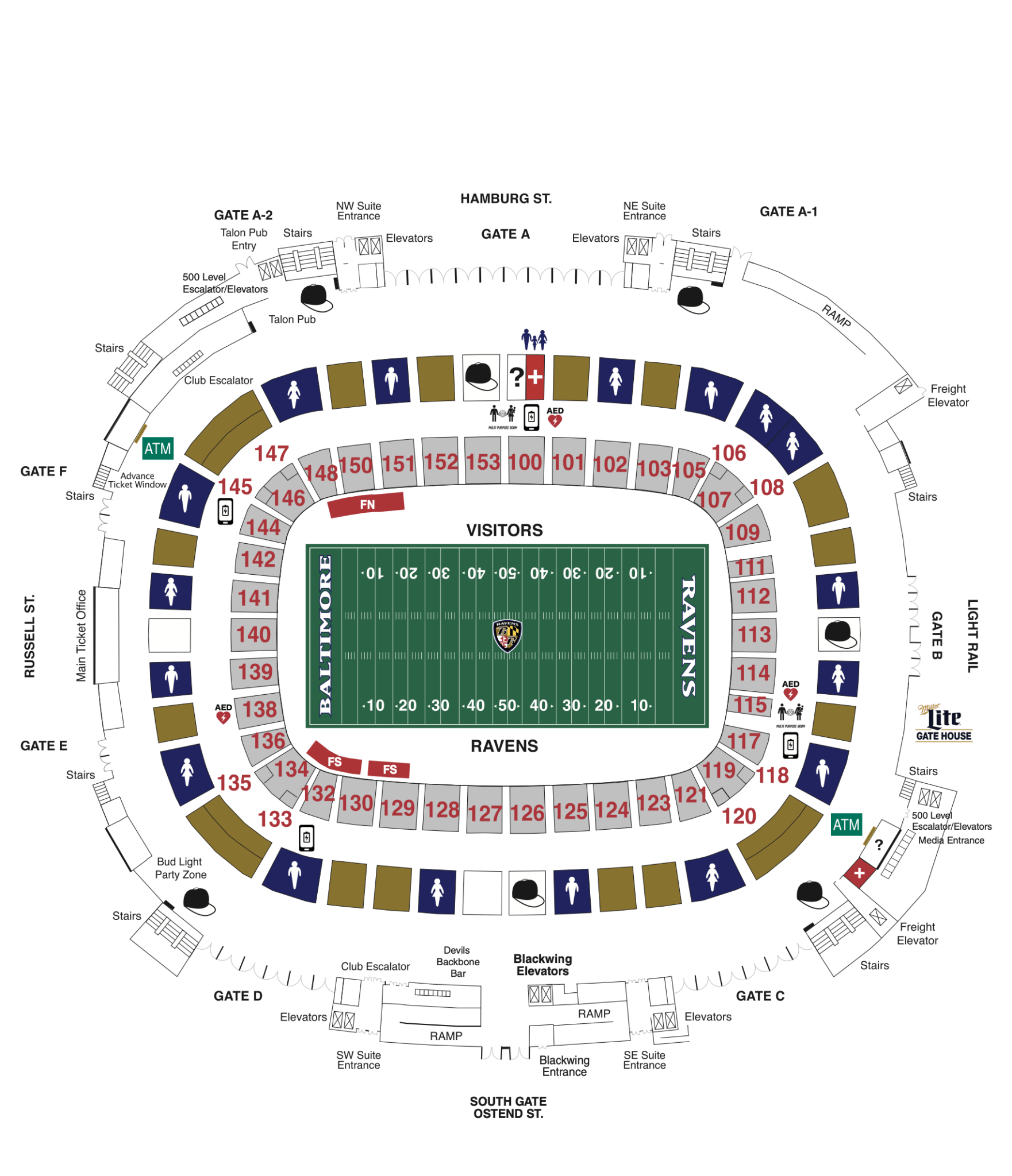 The Best Seats for Baltimore Ravens at M&T Bank Stadium - SeatSecrets